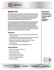 PHILLIPS 66 MULTIPLEX 600 - Yoder Oil