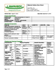 Lawn Boy 2 Cycle Oil SDS - Yoder Oil